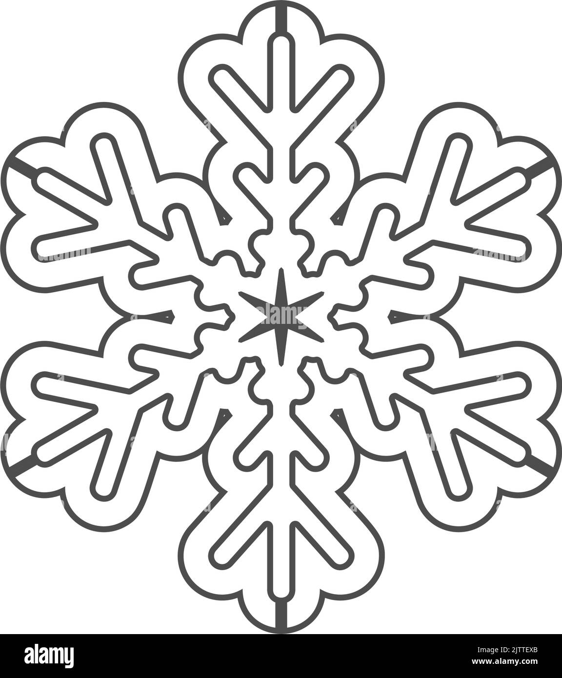 Snowflake silhouette icon. Snow flake stencil blueprint Stock Vector ...