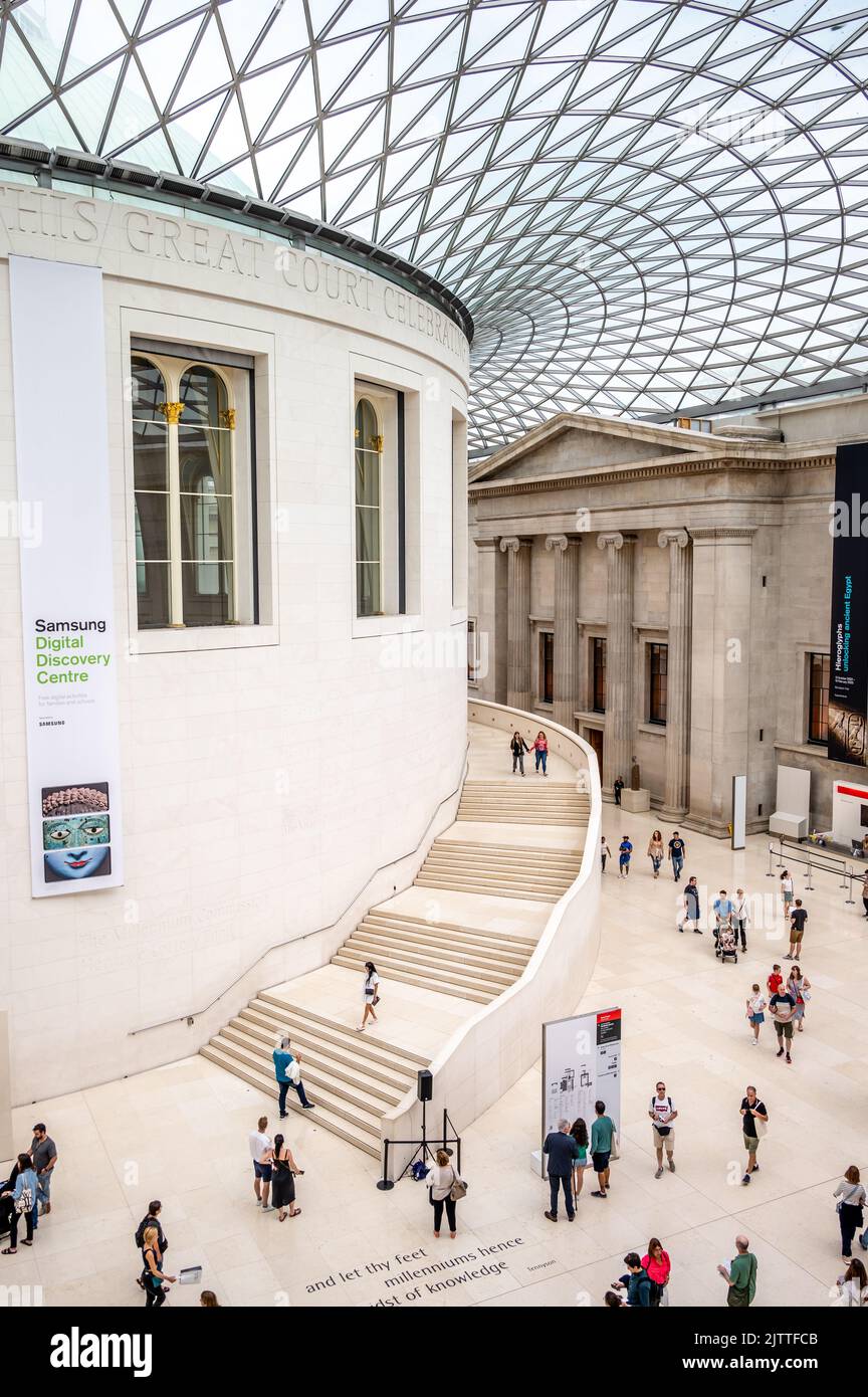 London, UK - August 19, 2022: The Great Court at the British Museum ...