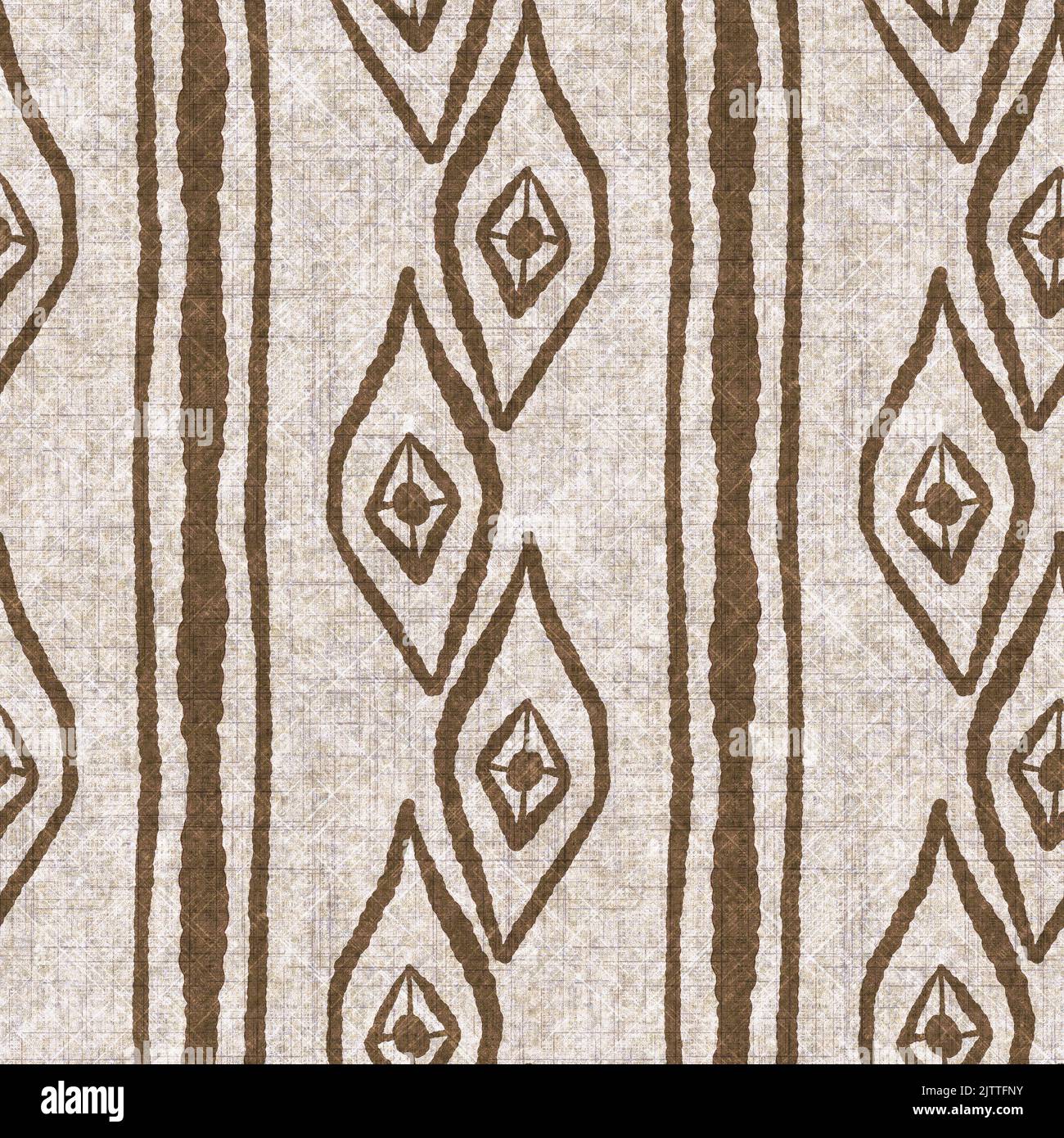 Doodle seamless hand drawn linen style pattern. Organic natural tone on ...