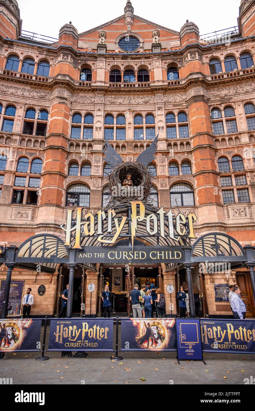 London, UK - August 19, 2022: Exterior of the Palace Theatre which hosts the Harry Potter Cursed ...