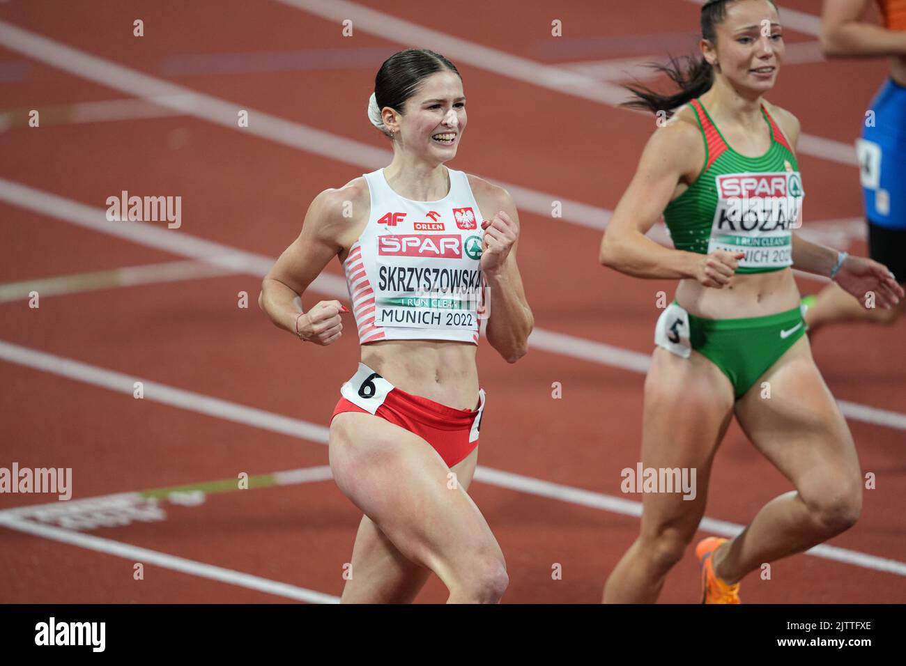 Pia Skrzyszowska winning in the 100m hurdles at the European Athletics ...