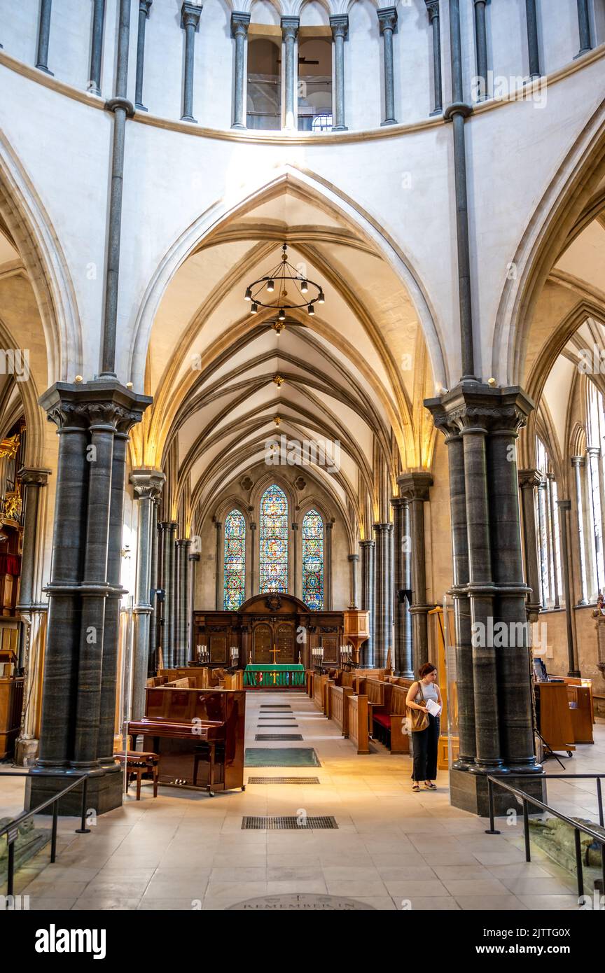 London, UK - August 20, 2022: Impressive Temple Church in the City of ...