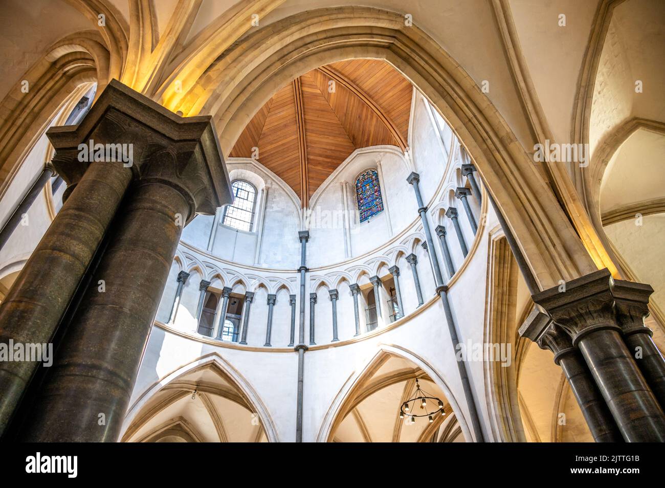 London, UK - August 20, 2022: Impressive Temple Church in the City of ...