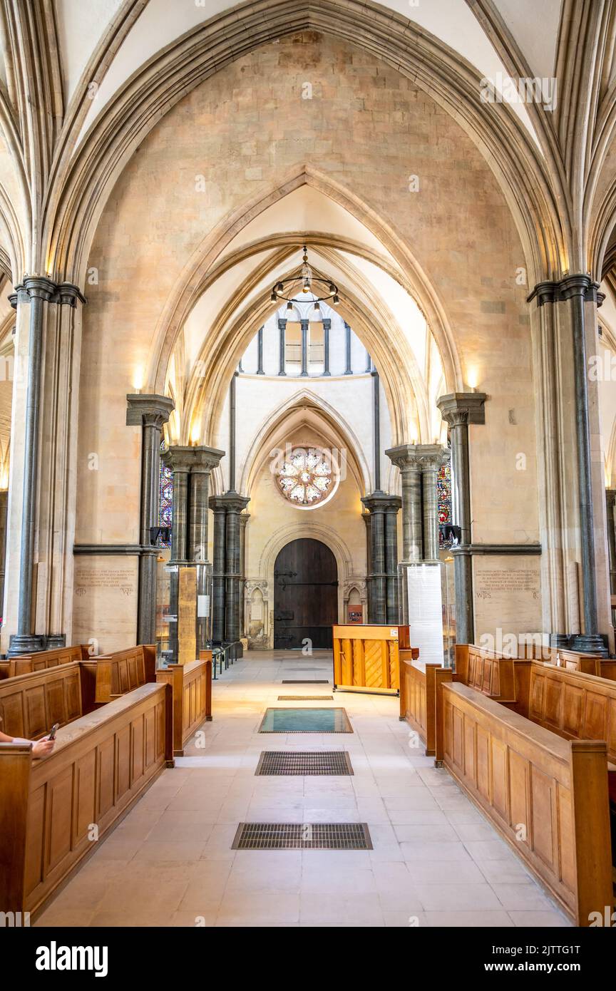 London, UK - August 20, 2022: Impressive Temple Church in the City of ...
