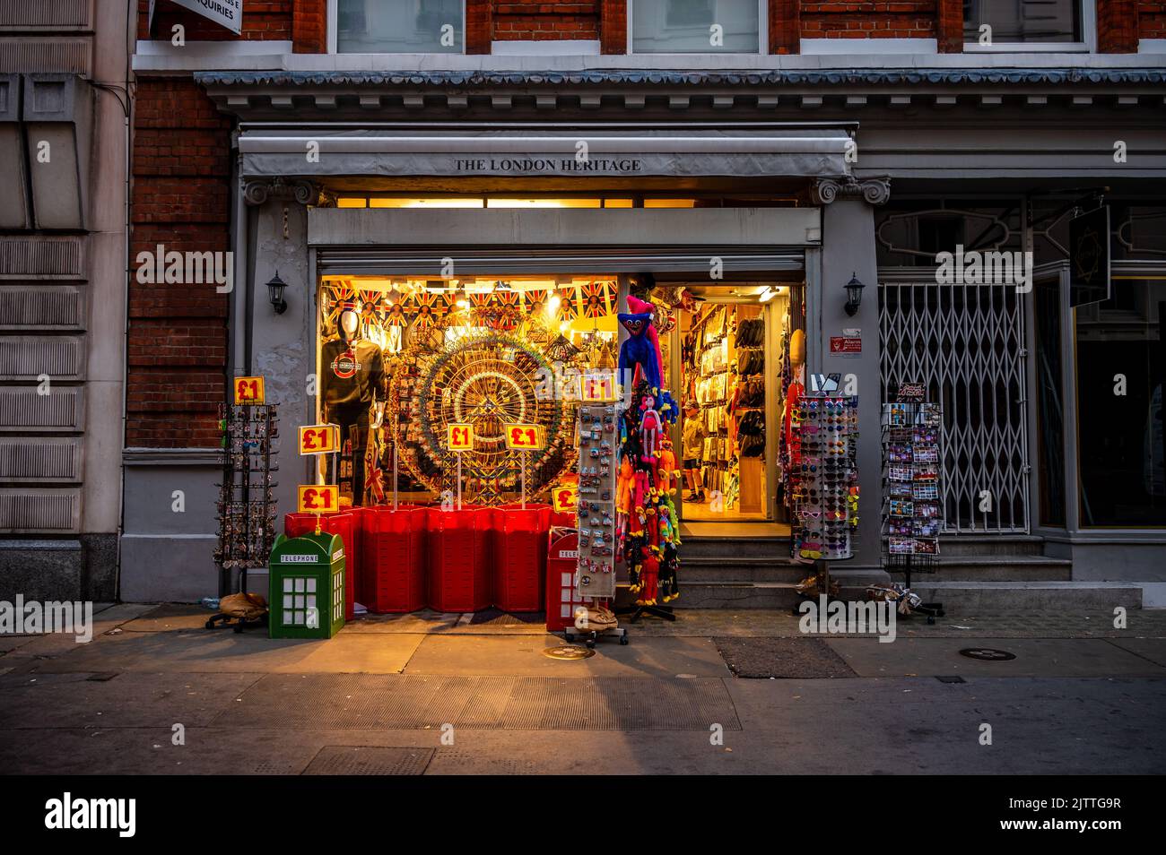 London, UK - August 25, 2022: Exterior of the London Heritage Gift Shop ...