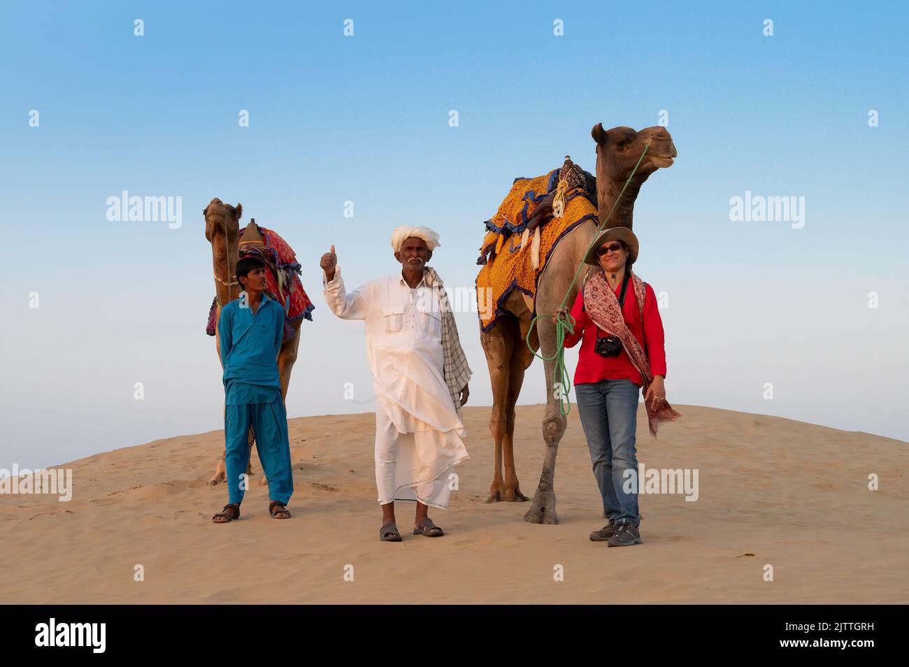Thar desert, Rajasthan, India - 15th October 2019 : Female tourist ...