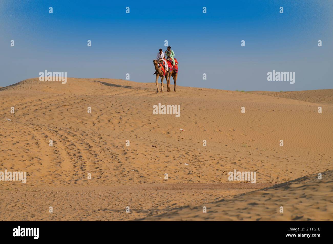 Thar desert, Rajasthan, India - October 15th 2019 : Camel owners with ...