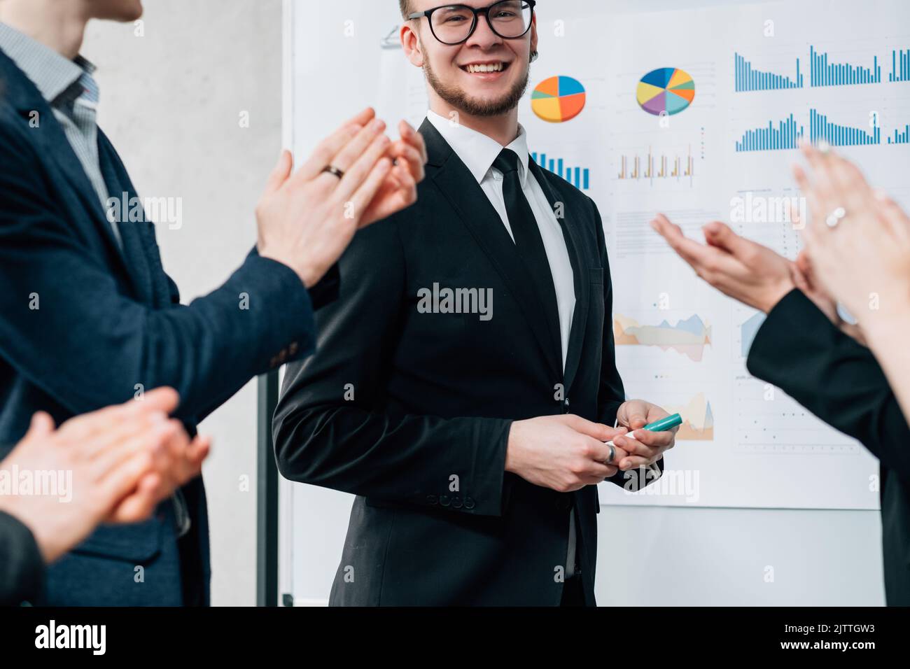 business consultant successful career applauding Stock Photo - Alamy