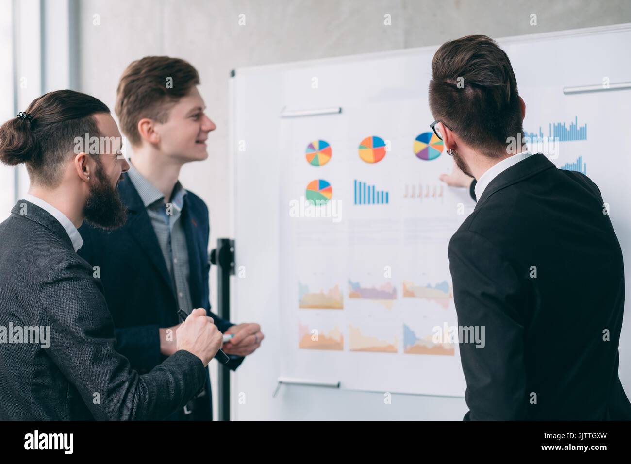 corporate meeting teamwork young business men Stock Photo - Alamy
