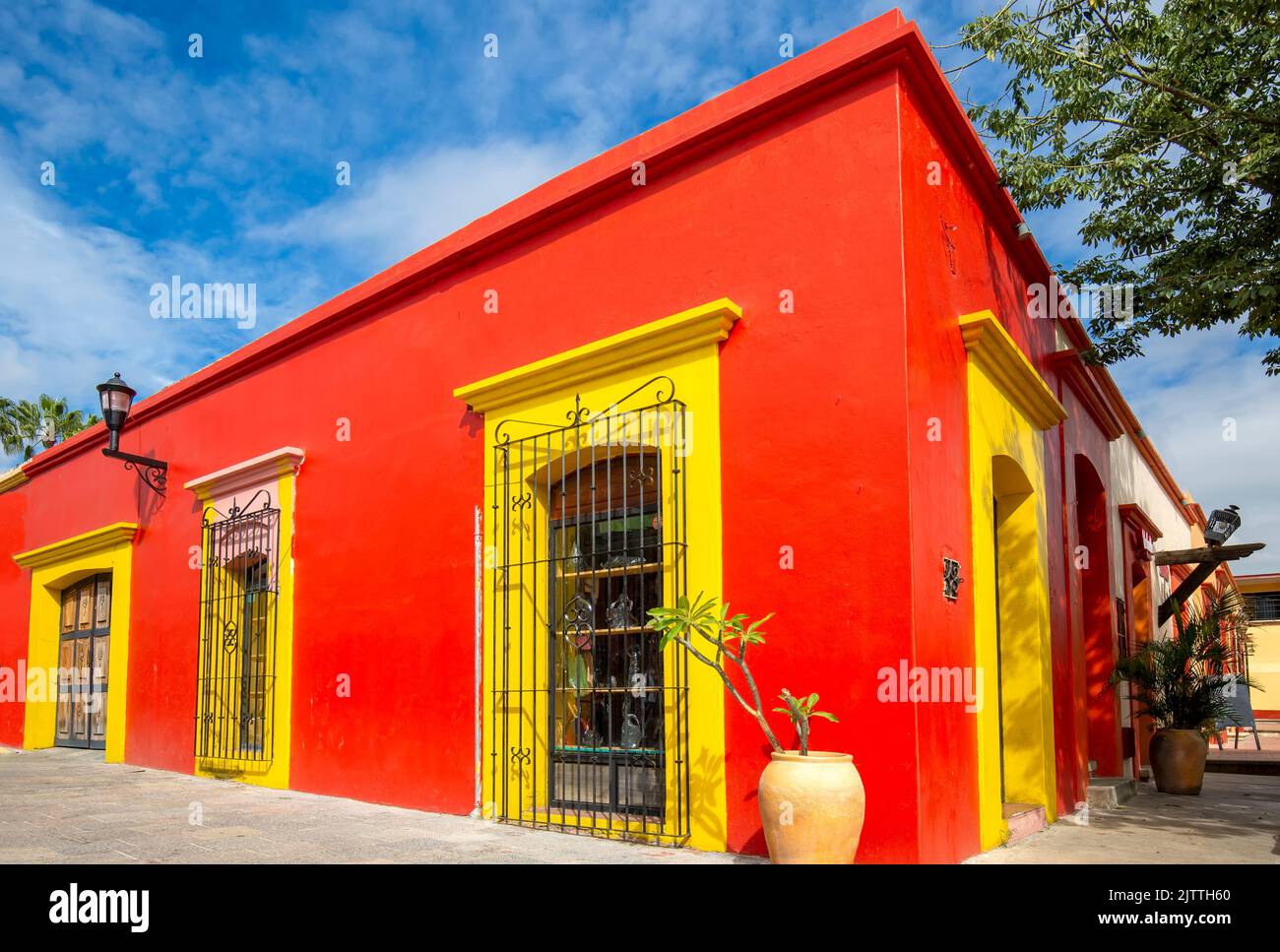 Oaxaca, Mexico, Scenic old city streets and colorful colonial buildings ...