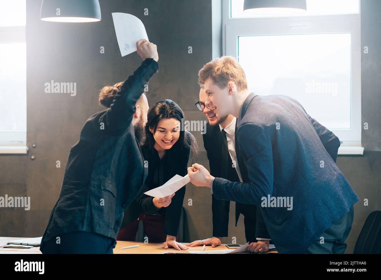 Business person discussing development successful hi-res stock photography and images - Alamy