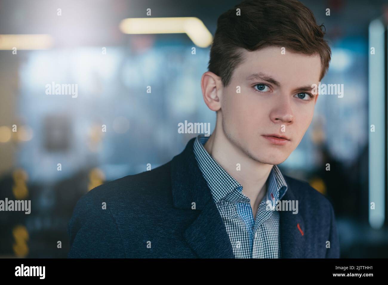 distrustful sceptic young man portrait career Stock Photo - Alamy