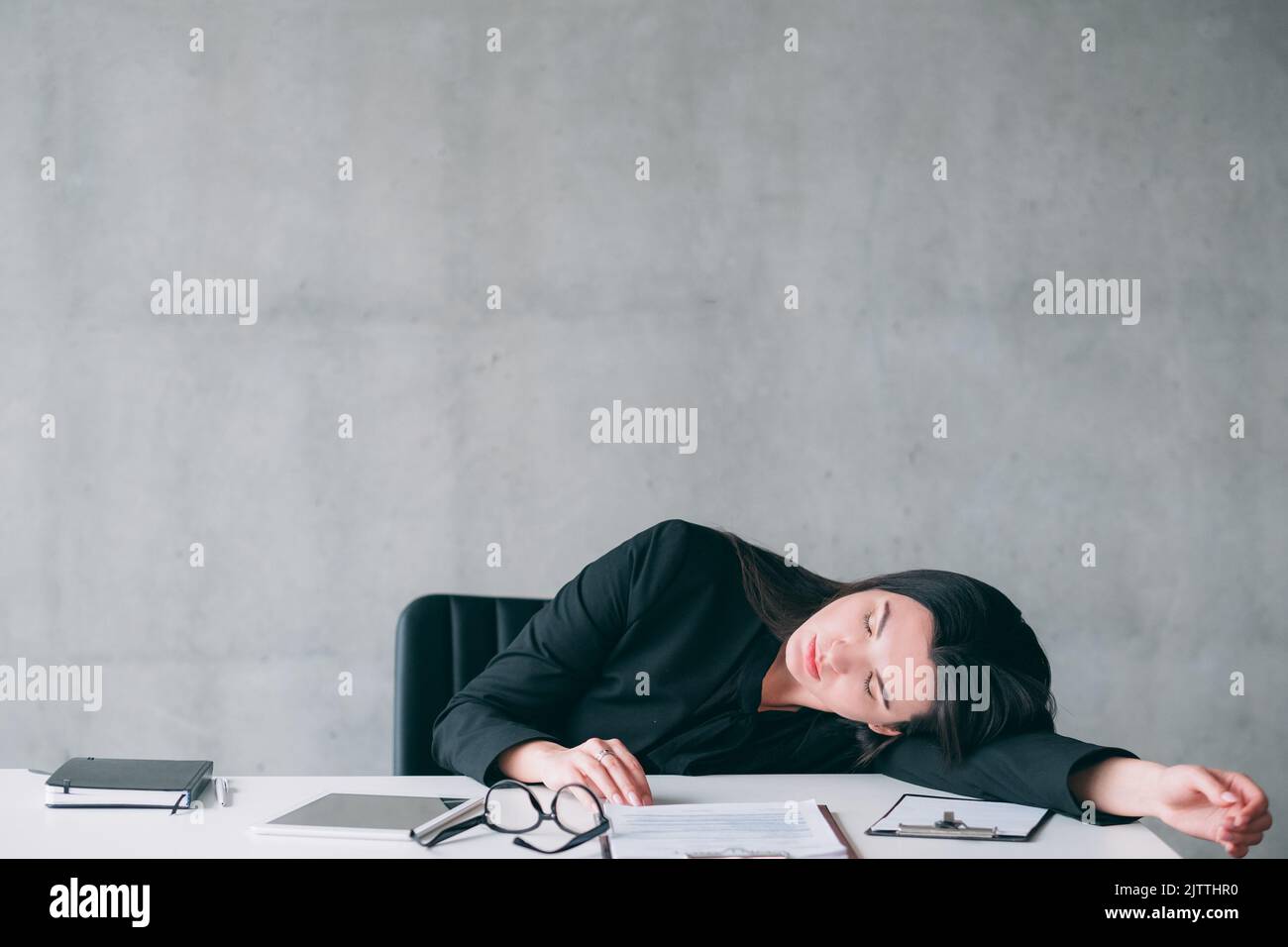 female multitasking workaholic business woman Stock Photo - Alamy