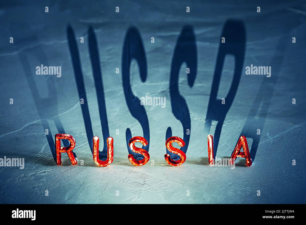 The word Russia casts off the shadow of the USSR Stock Photo - Alamy