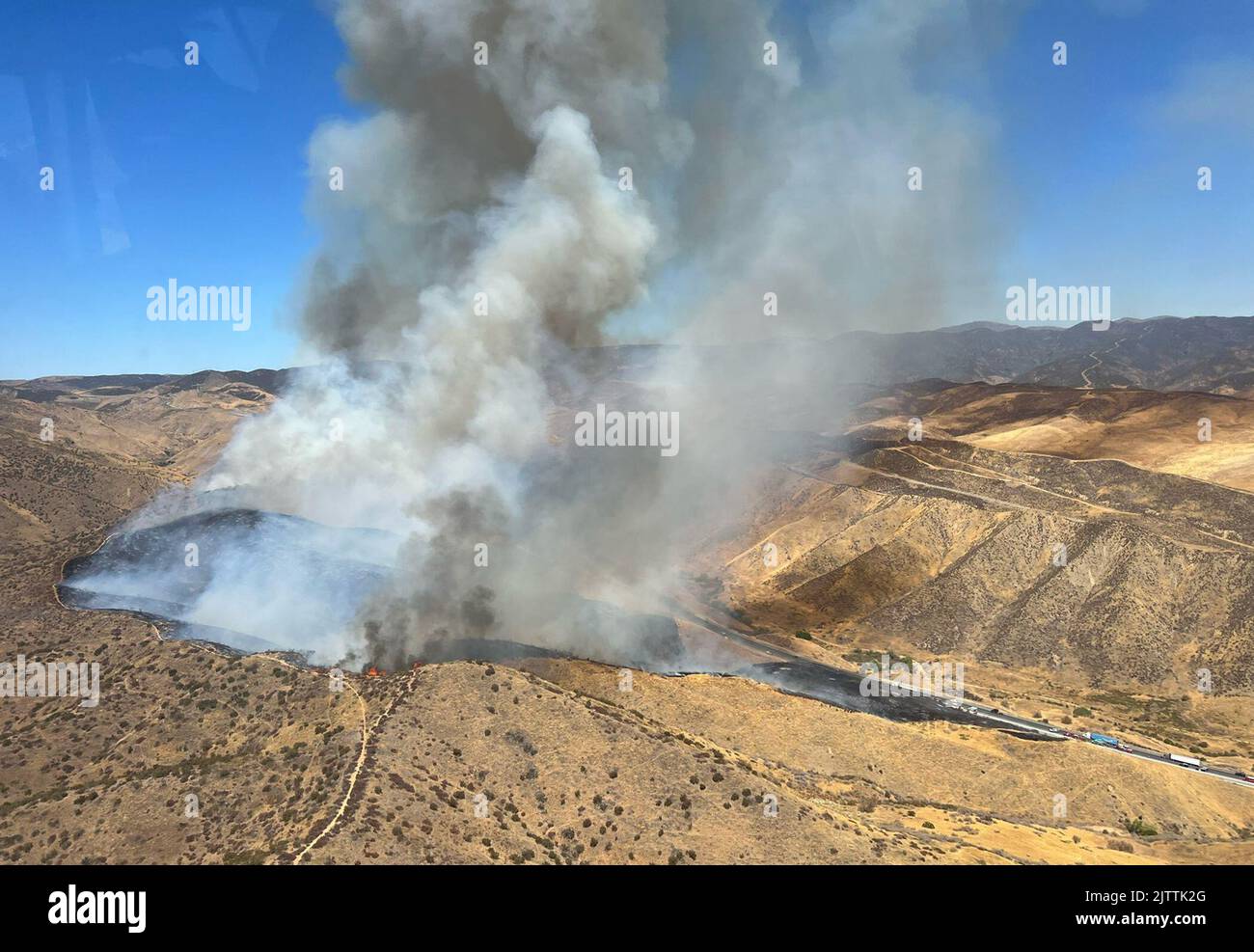 September 1, 2022, Castaic, California, USA: A wildfire burns near ...