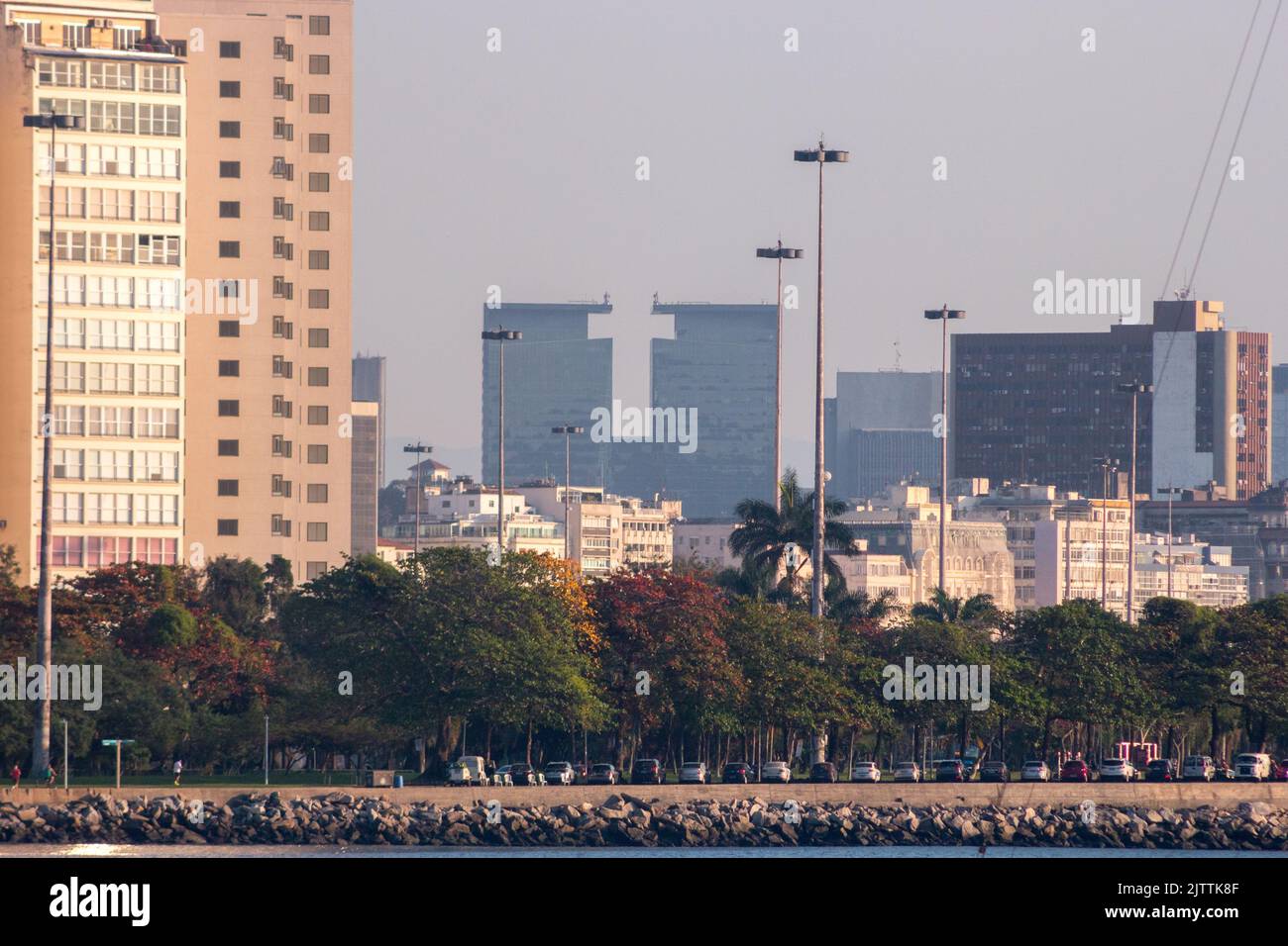 downtown buildings seen from the Urca district in Rio de Janeiro Stock ...