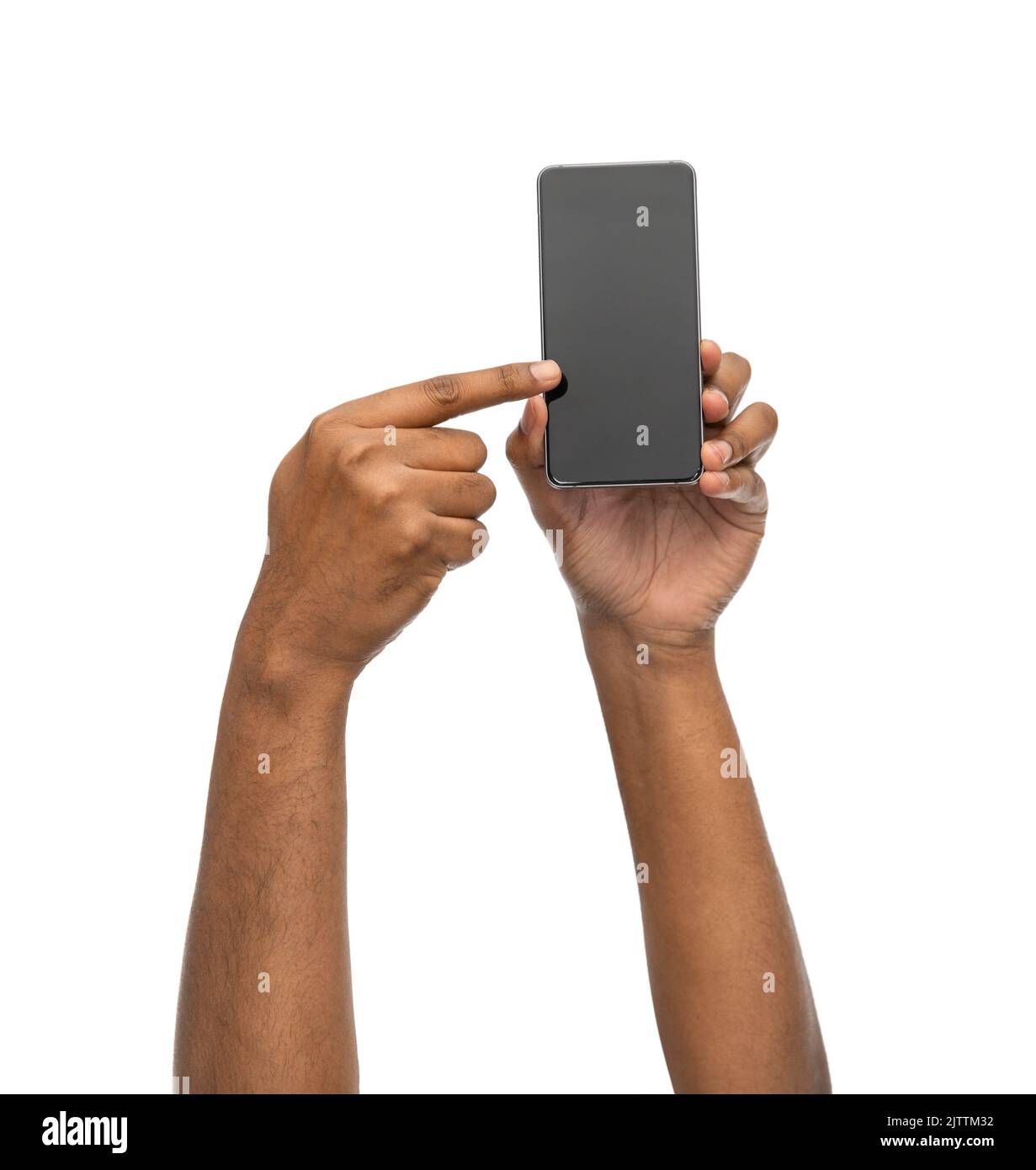 African american hand holding phone up Cut Out Stock Images & Pictures ...