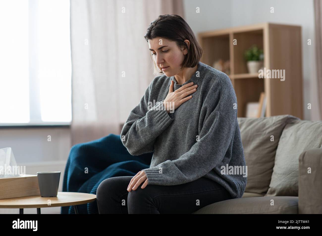 Sad woman having panic hi-res stock photography and images - Alamy