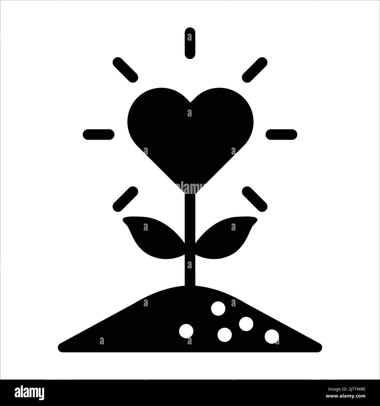 Heart and Plant growth vector icon - World charity and donation signs ...
