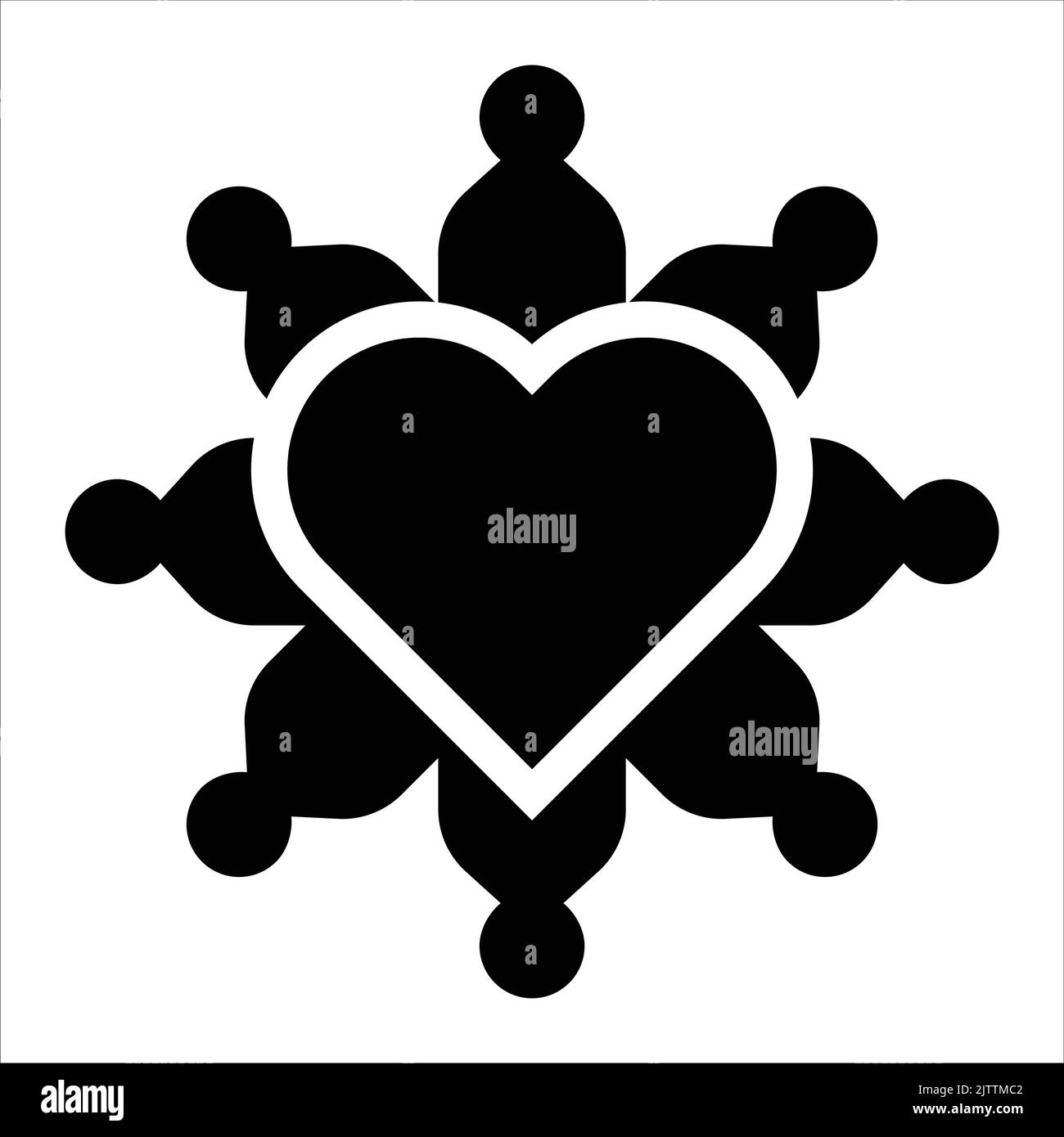 Community - humanity love heart icon human group vector sign for ...