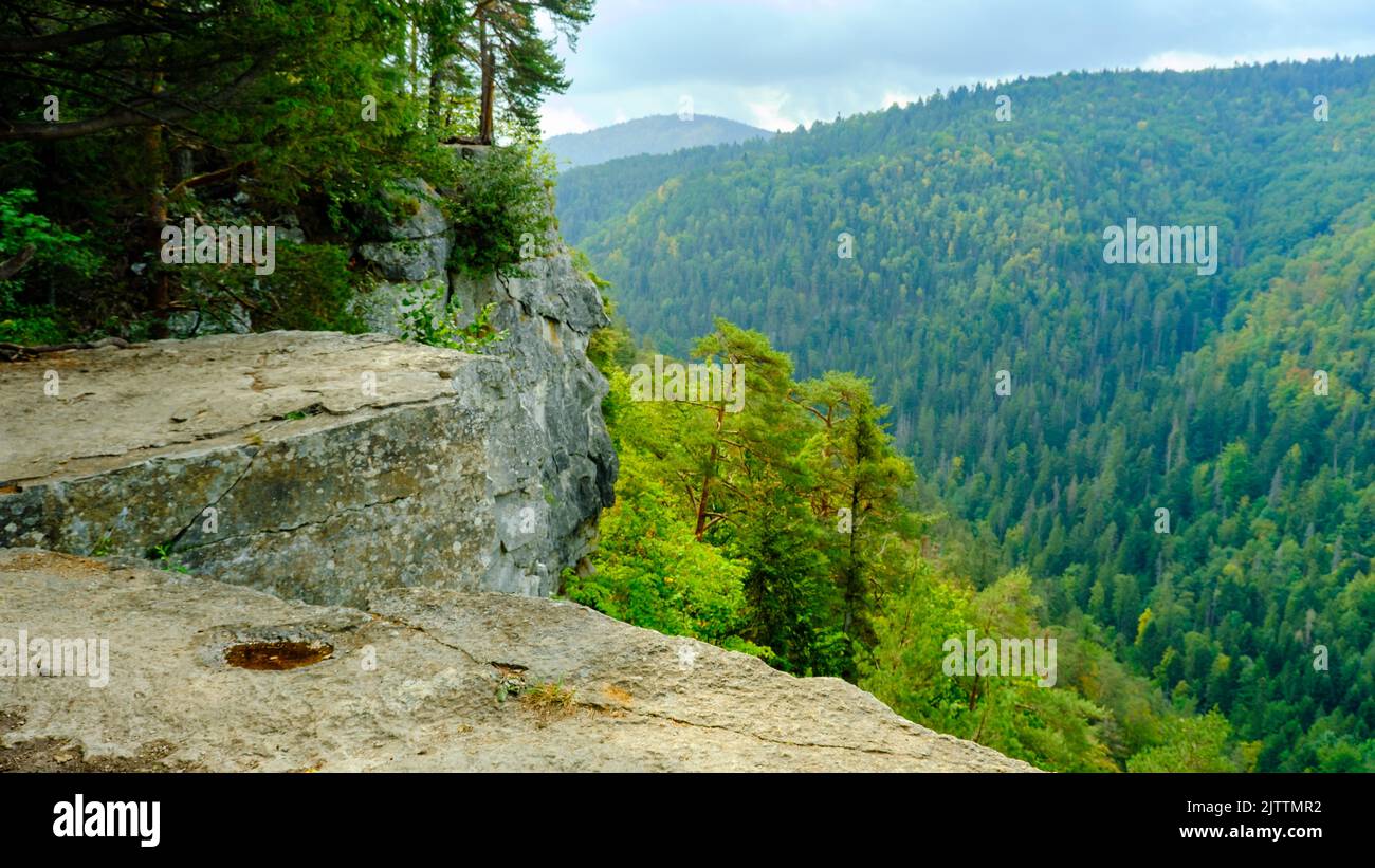 A view of the most beautiful mountains in a panoramic scene. View from ...