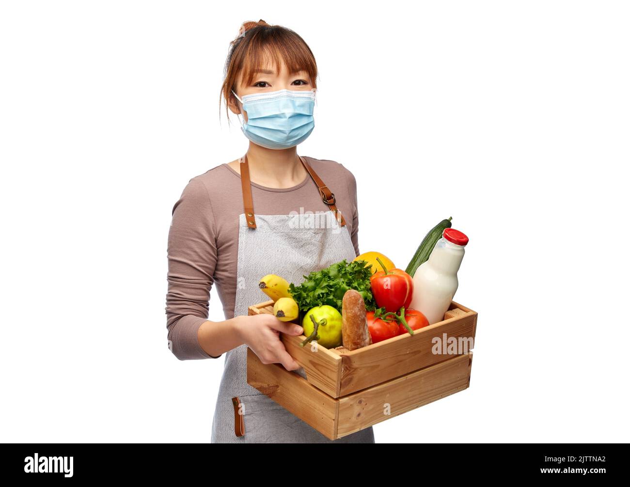 Asian woman chef protective mask hi-res stock photography and images ...