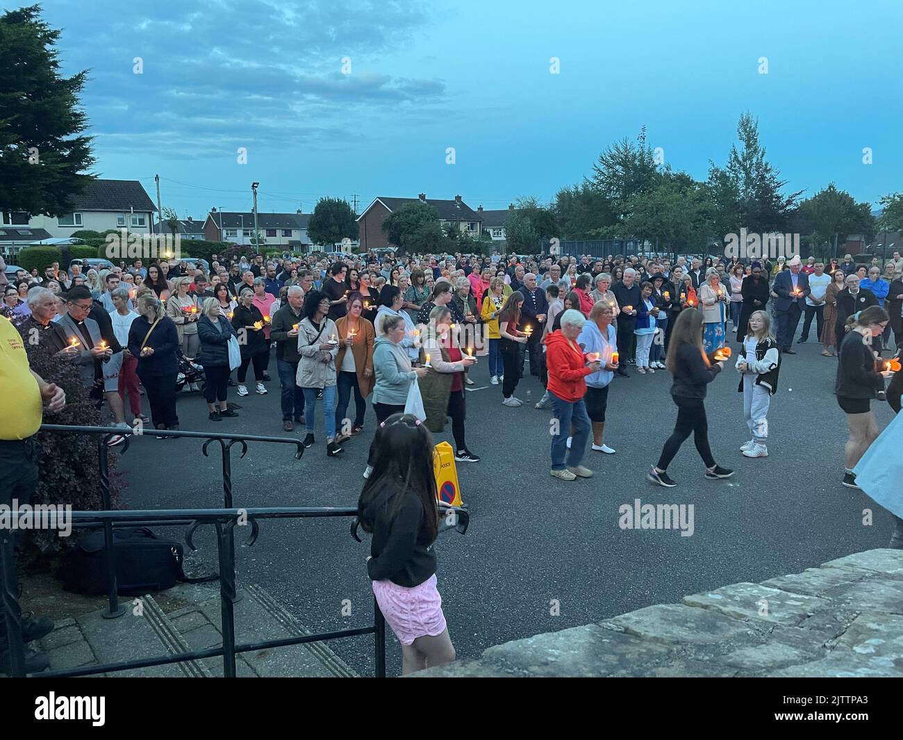 People at St Oliver Plunkett church in Strathfoyle at a vigil for ...