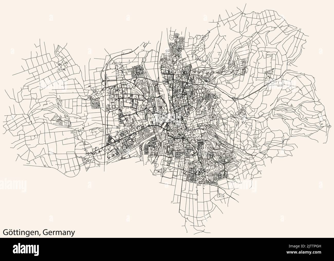Street roads map of GÖTTINGEN, GERMANY Stock Vector Image & Art - Alamy