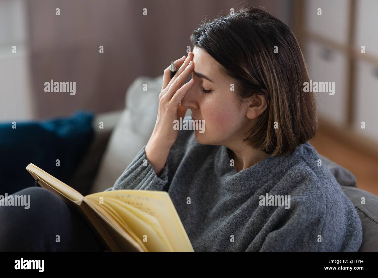 Person sad writing journal hi-res stock photography and images - Alamy