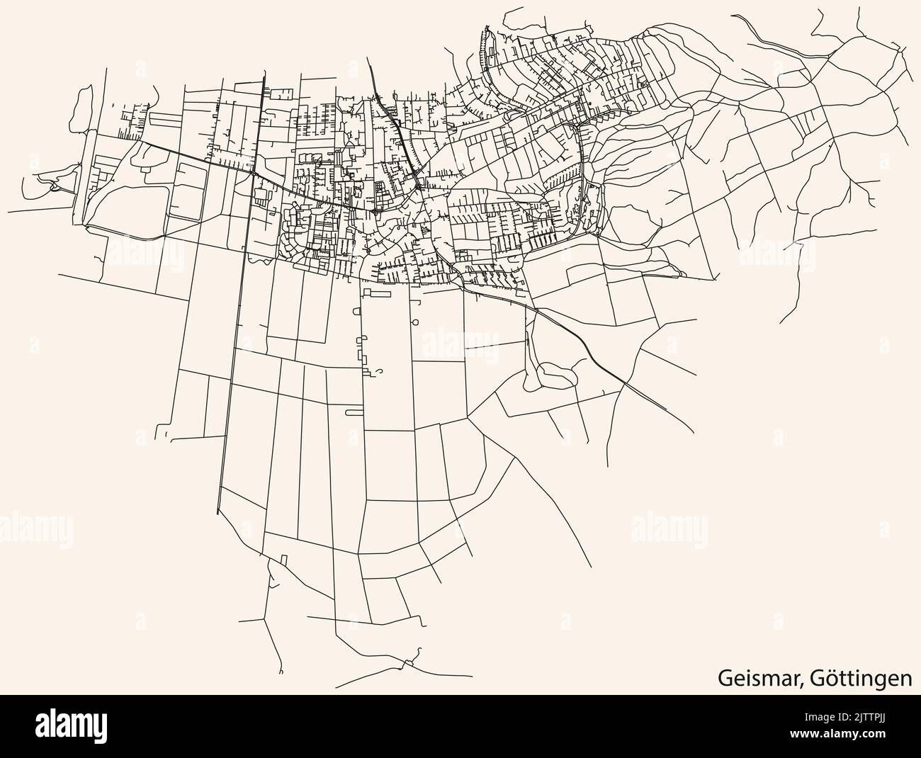 Street roads map of the GEISMAR DISTRICT, GÖTTINGEN Stock Vector Image ...