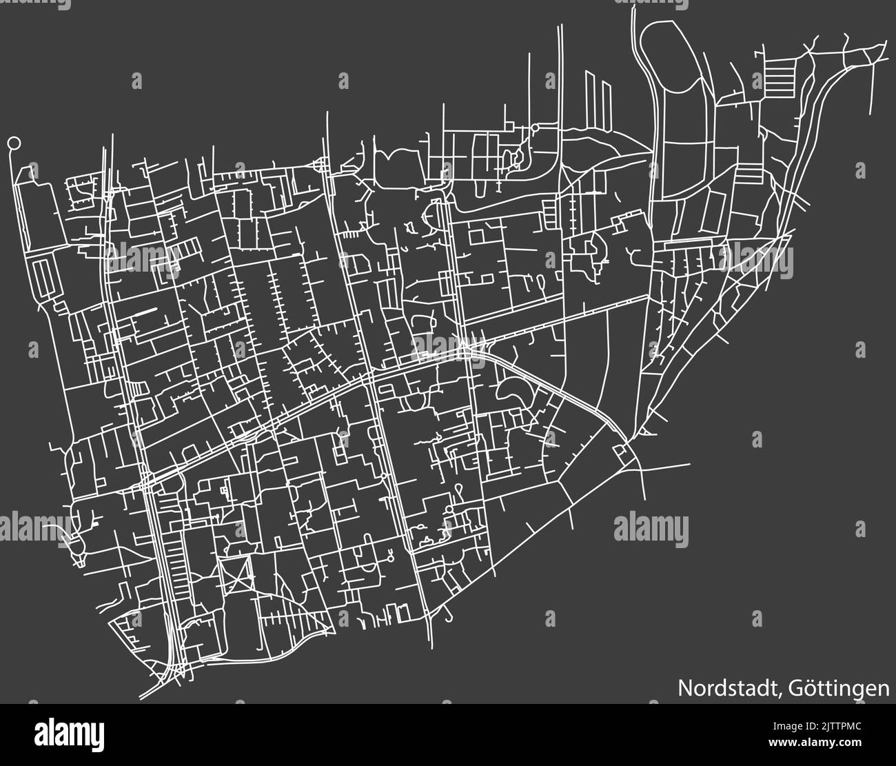 Street roads map of the NORDSTADT DISTRICT, GÖTTINGEN Stock Vector ...
