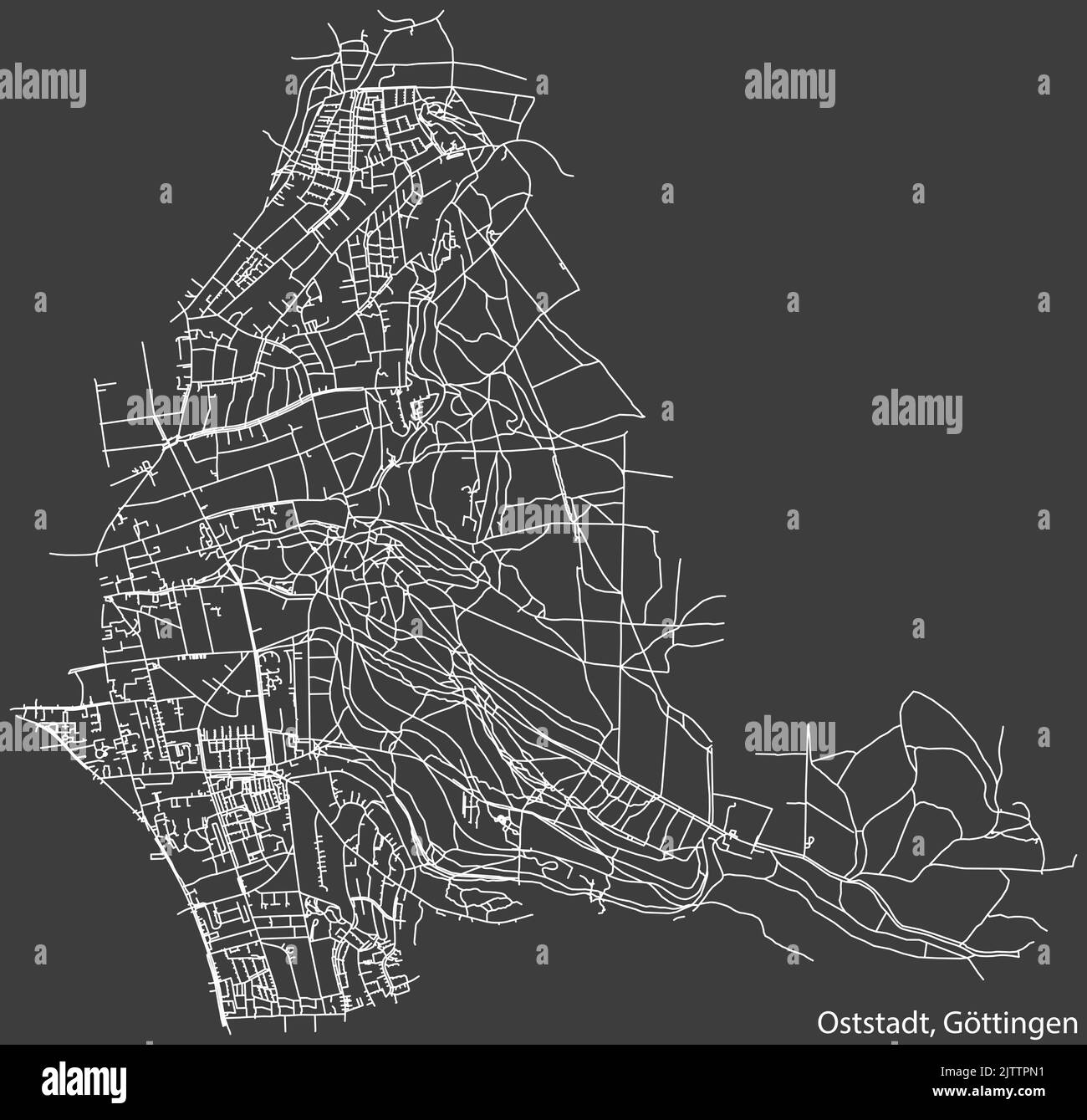 Street roads map of the OSTSTADT DISTRICT, GÖTTINGEN Stock Vector Image ...
