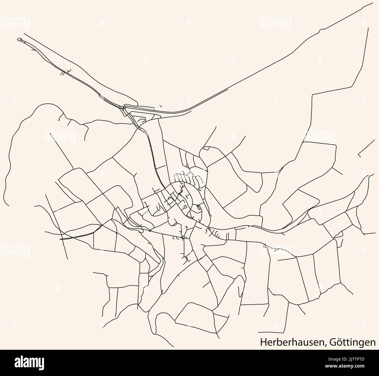Street roads map of the HERBERHAUSEN DISTRICT, GÖTTINGEN Stock Vector ...