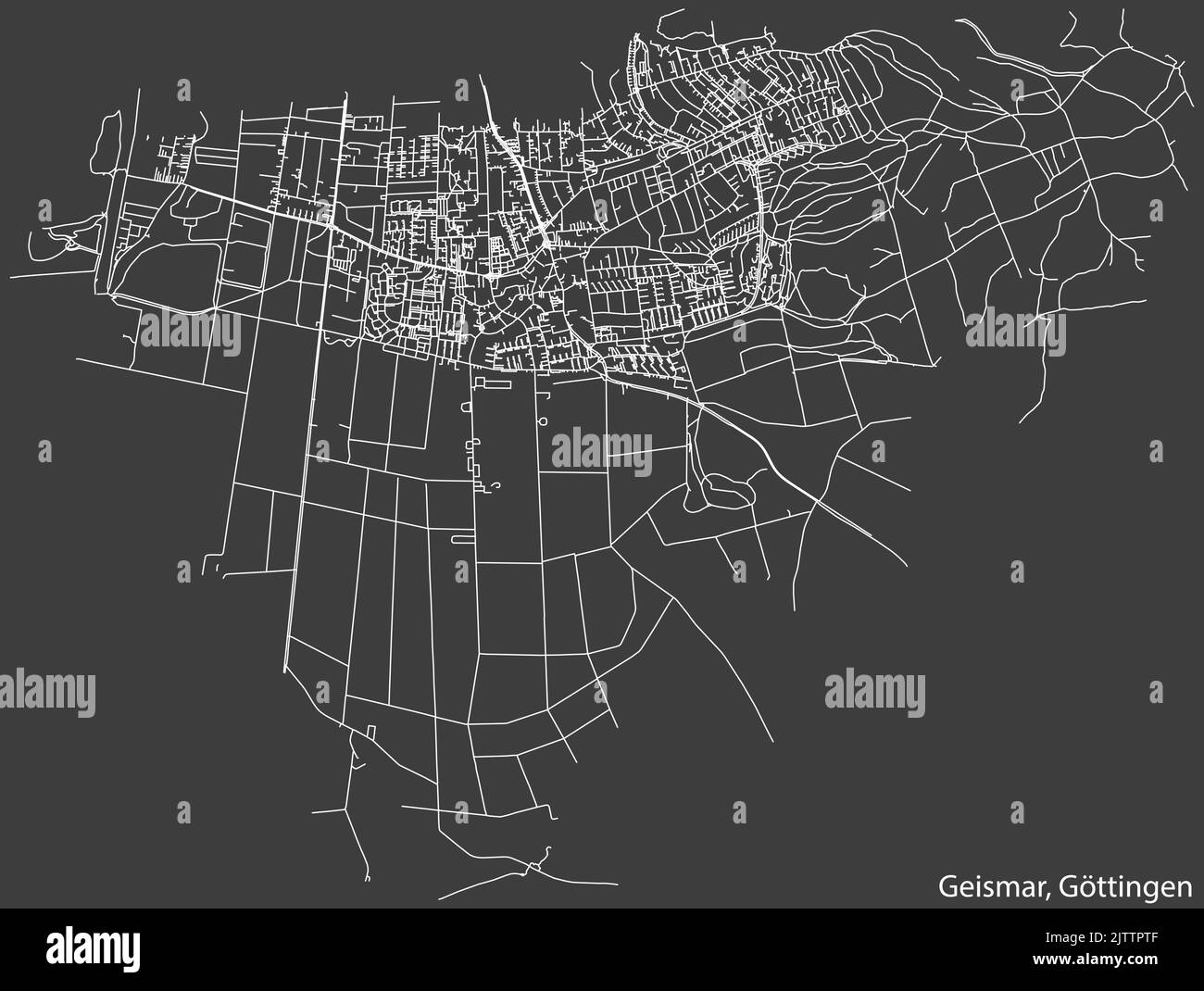 Street roads map of the GEISMAR DISTRICT, GÖTTINGEN Stock Vector Image ...