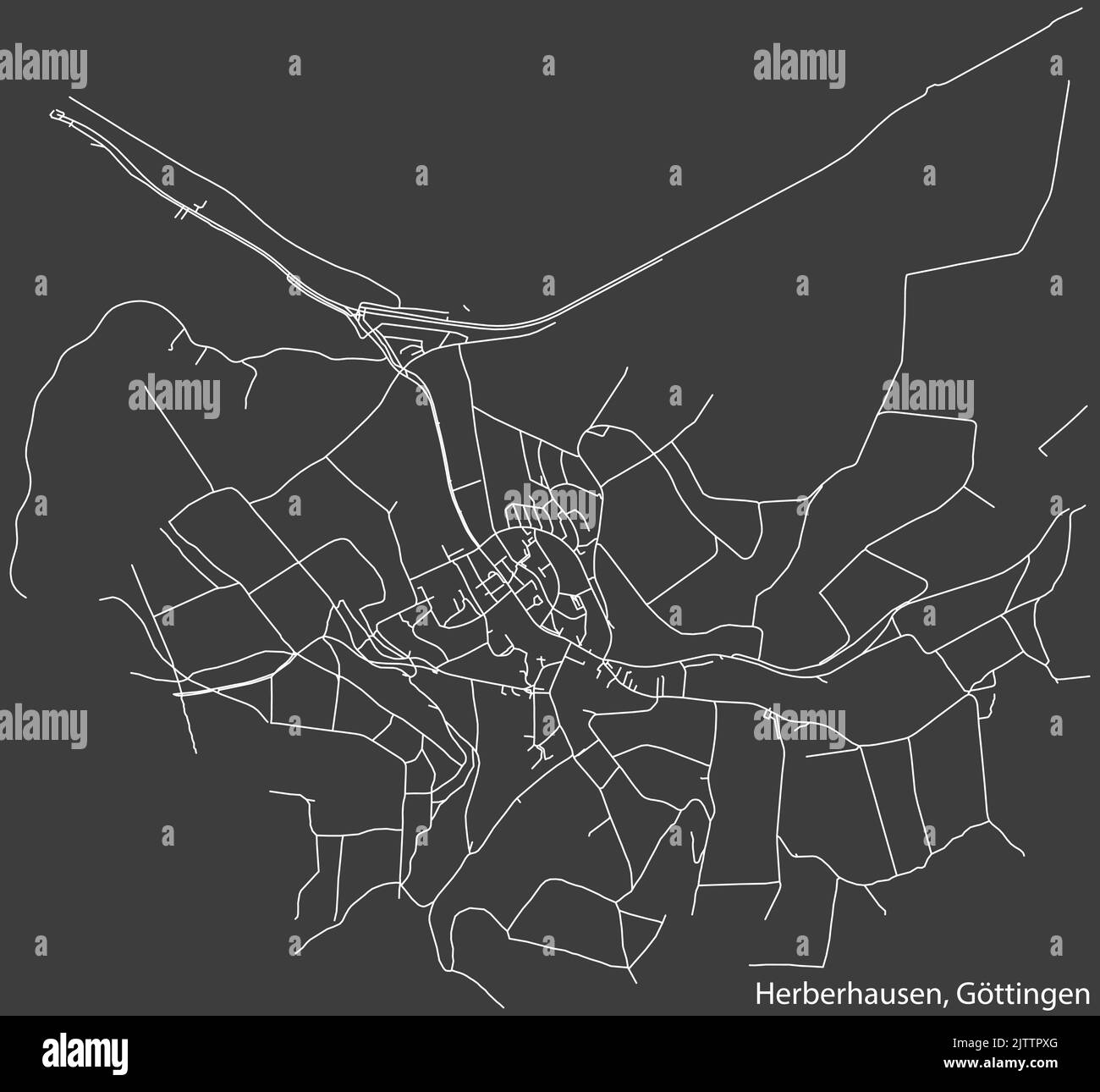 Street roads map of the HERBERHAUSEN DISTRICT, GÖTTINGEN Stock Vector ...