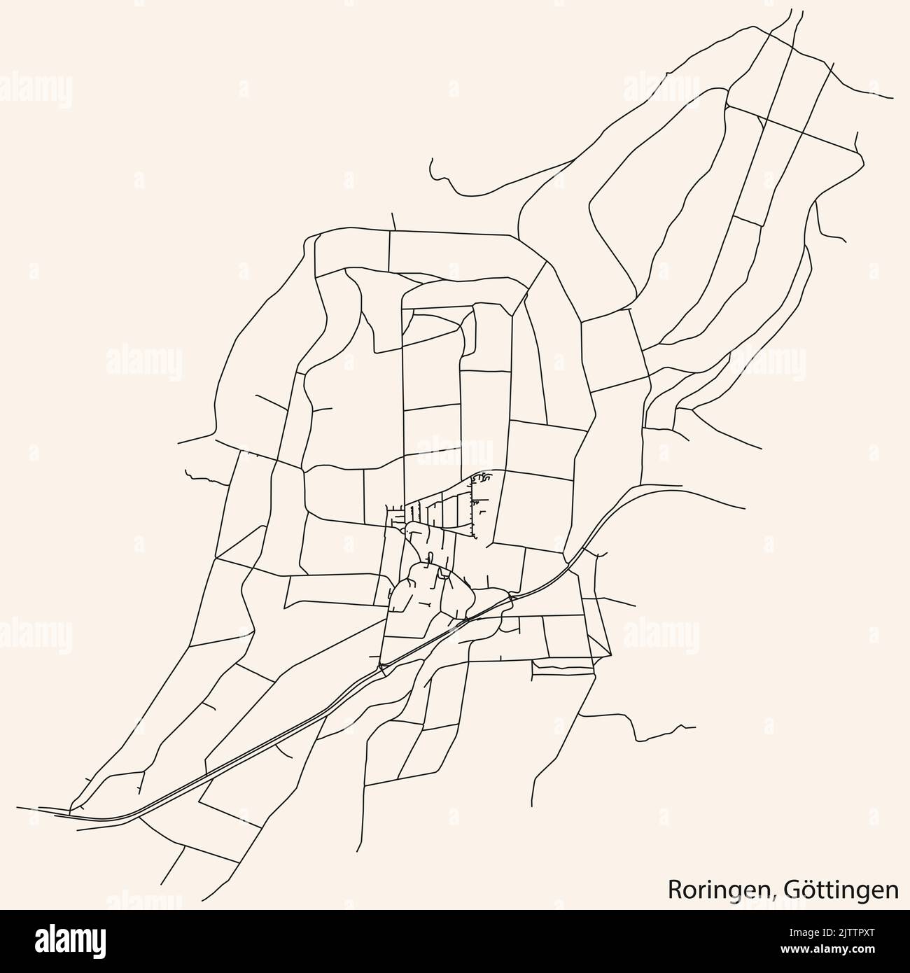 Street roads map of the RORINGEN DISTRICT, GÖTTINGEN Stock Vector Image ...