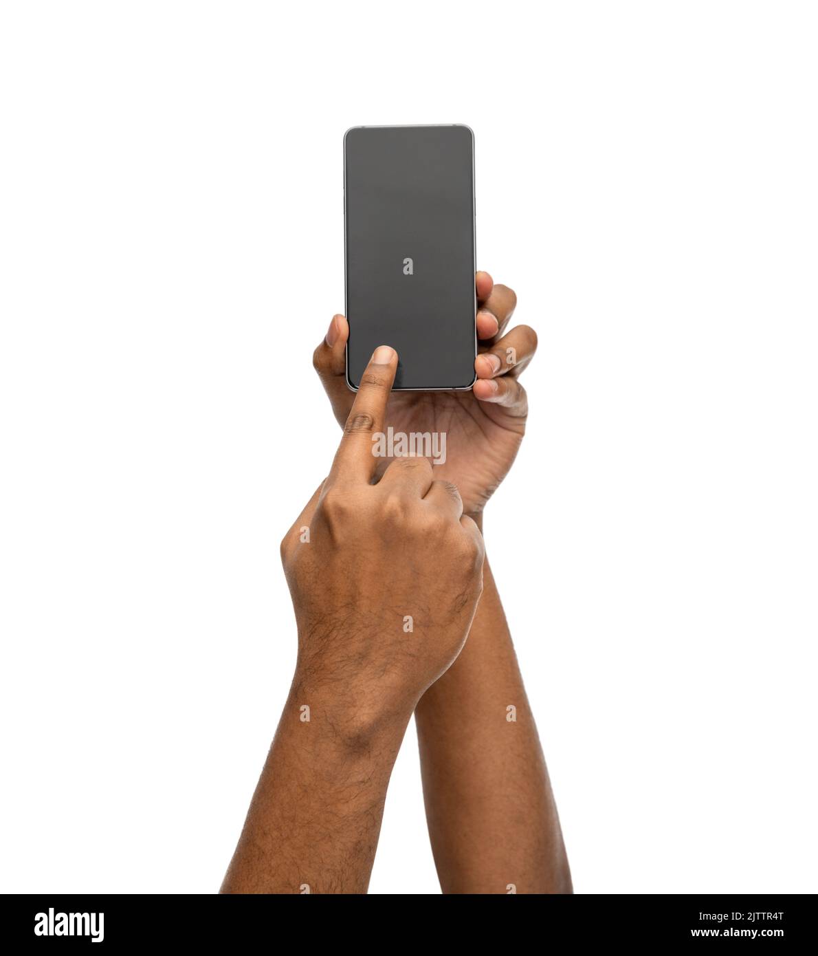 African american hand holding phone up Cut Out Stock Images & Pictures ...