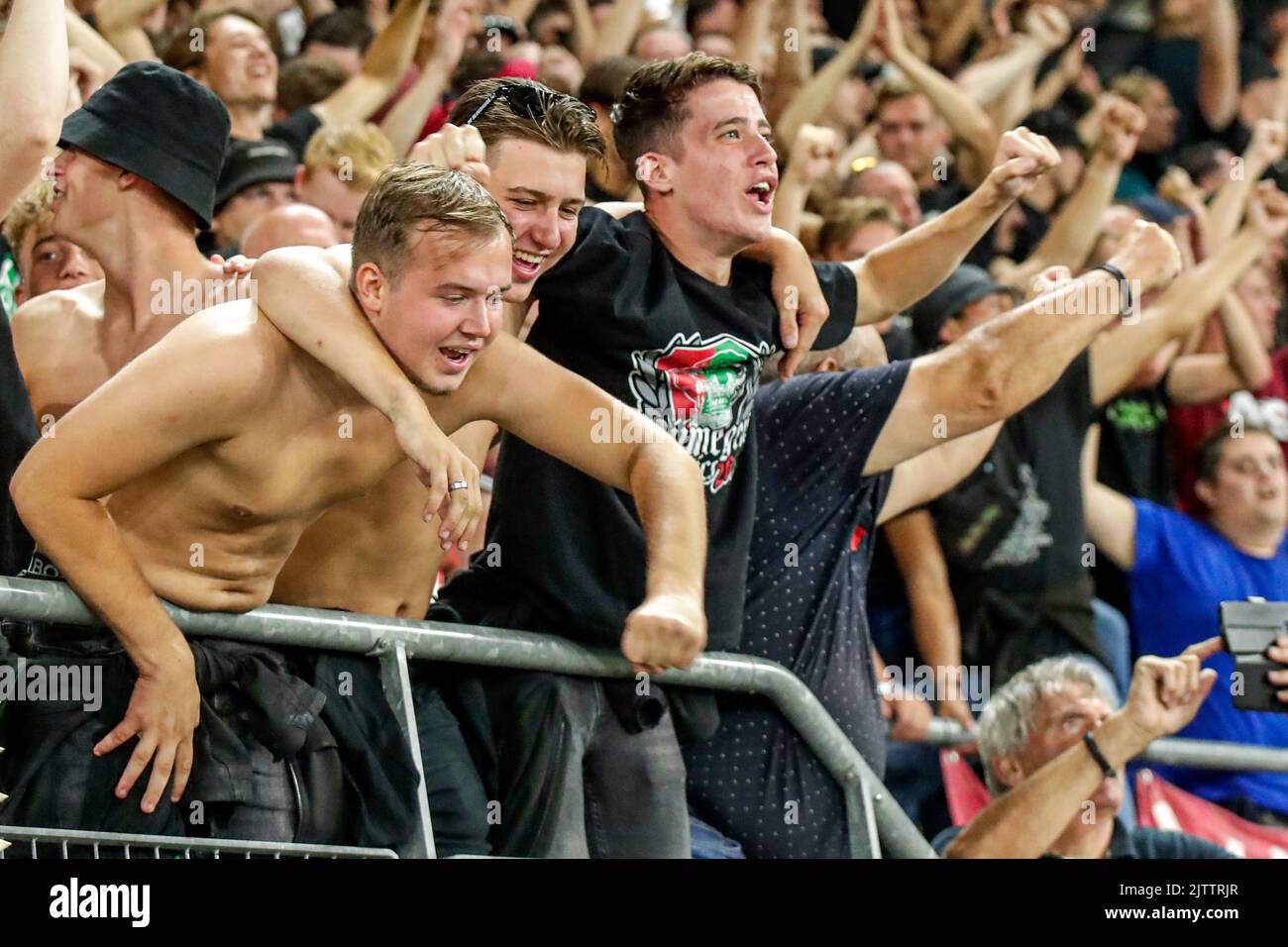 ALKMAAR, NETHERLANDS - SEPTEMBER 1: NEC Nijmegen supporters after the ...