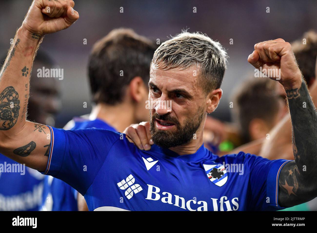 Francesco Caputo of UC Sampdoria celebrates during the Serie A 2022/23 ...