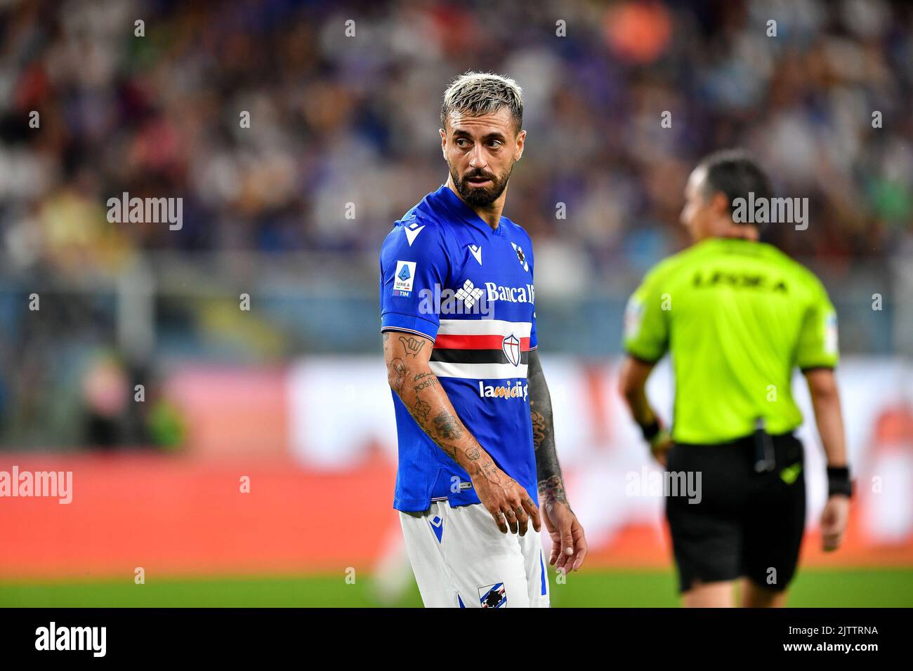 Francesco Caputo of UC Sampdoria looks on during the Serie A 2022/23 ...