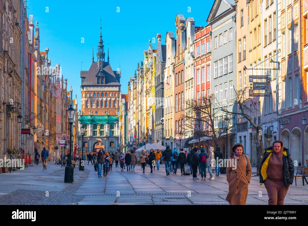 Gdansk, Poland - 11 March, 2022: Amazing architecture of the old town ...