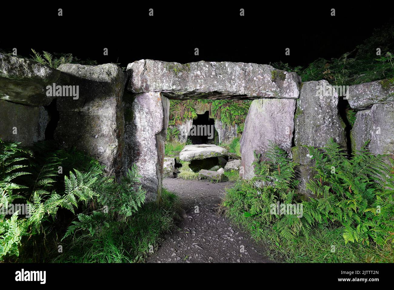 Druids Temple at night. Located on the Swinton Estate at Ilton,North ...