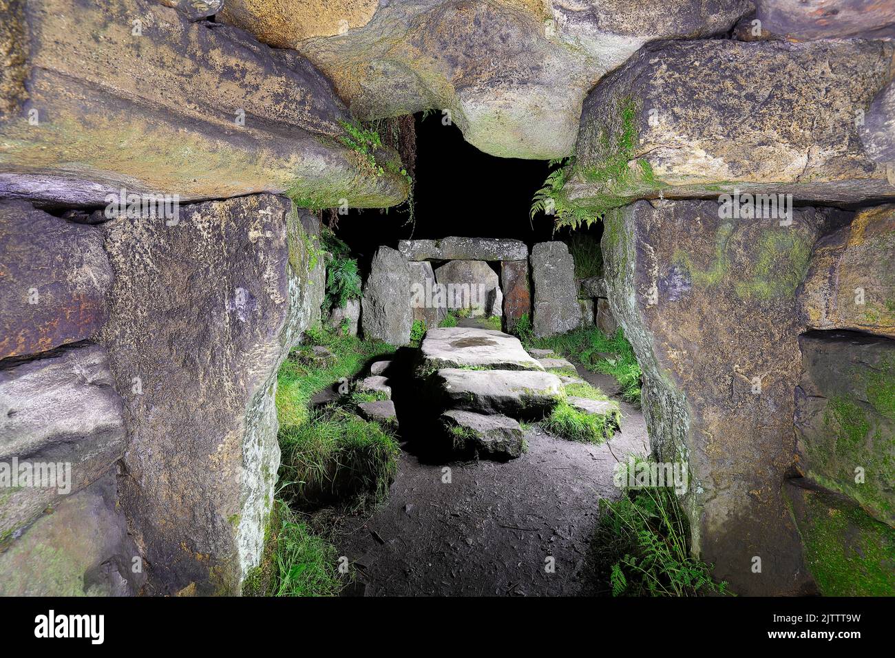 Druids Temple at night. Located on the Swinton Estate at Ilton,North ...