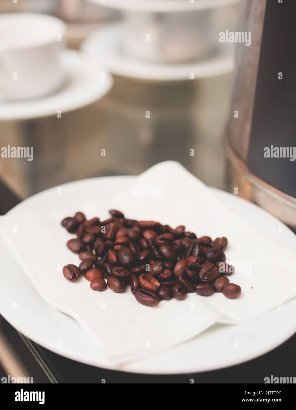 Set of coffee break lunch in the hotel restaurant during conference ...