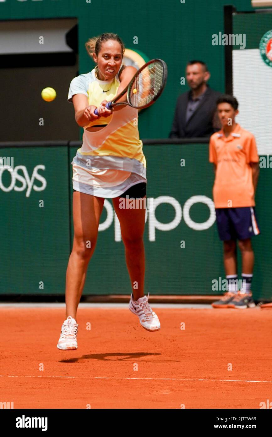 Professional tennis player Madison Keys of United States in action ...