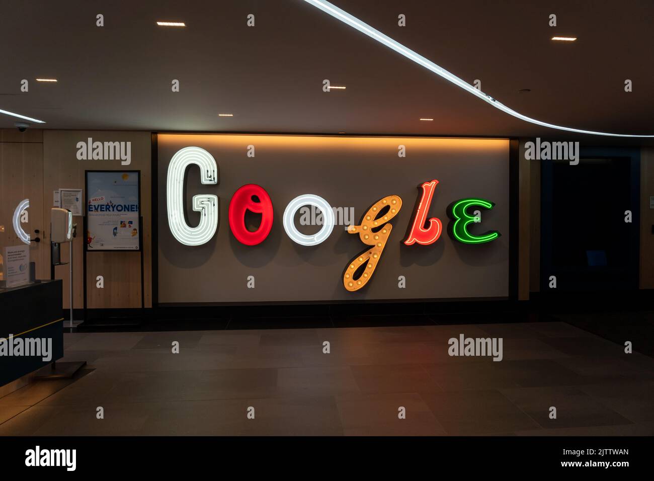 New York City, NY, USA - August 22, 2022: Close up of Google sign in ...