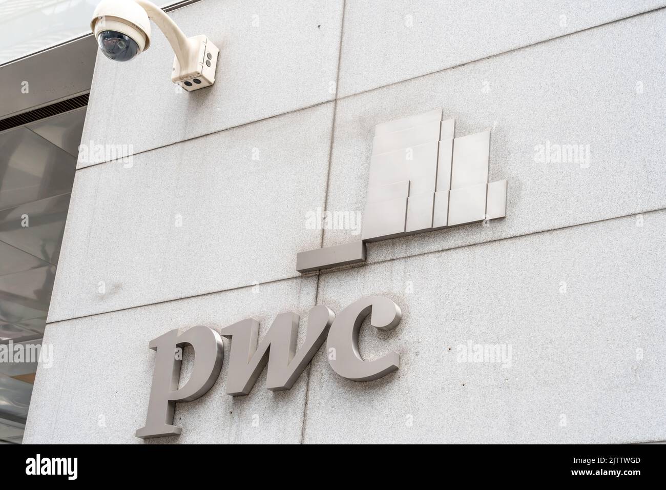 New York City, USA - August 22, 2022: PricewaterhouseCoopers (PwC) logo ... New York City, USA - August 22, 2022: PricewaterhouseCoopers (PwC) logo ...