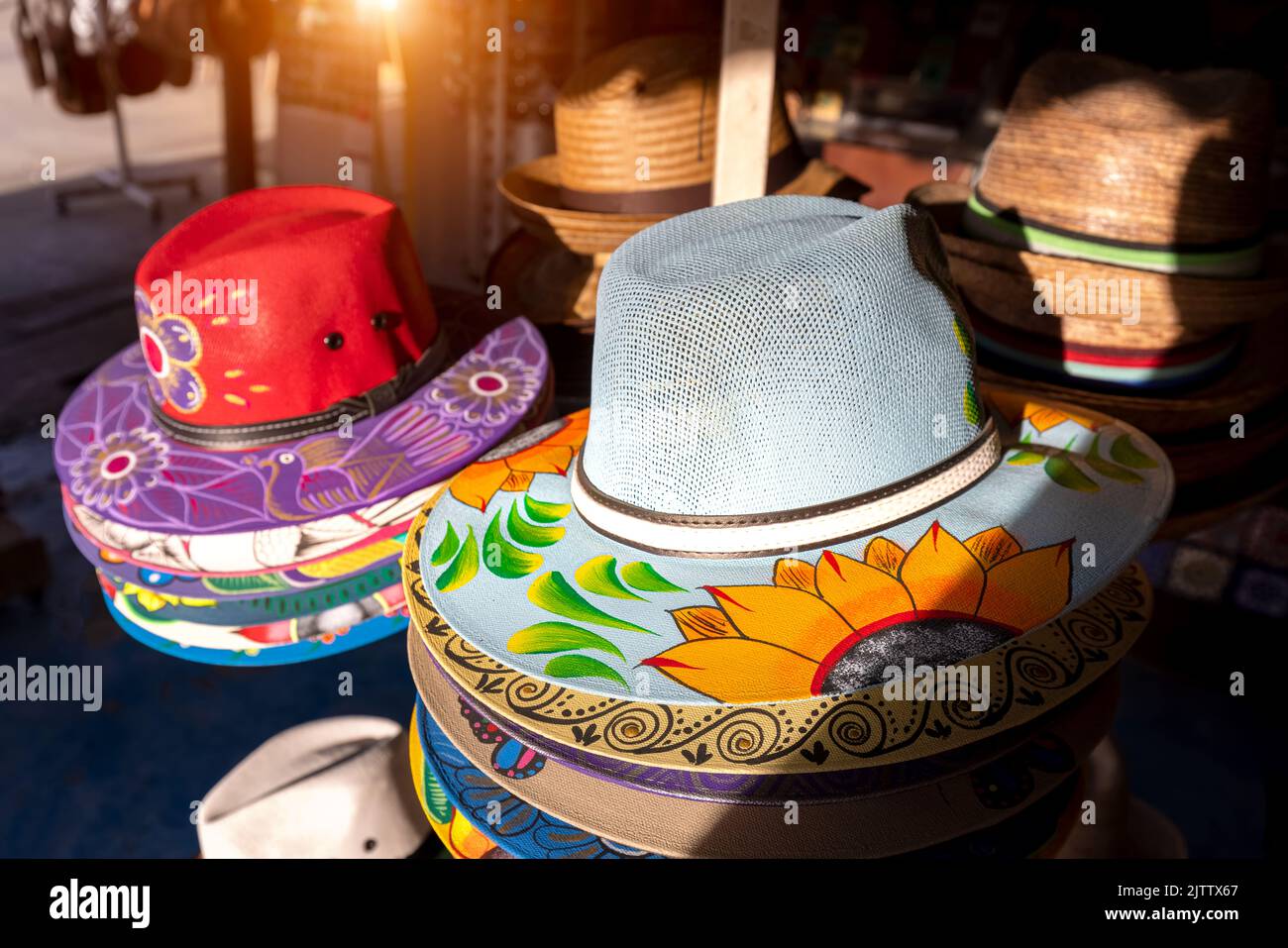 Mexico vacation, colorful city streets in Tulum tourism center Stock ...