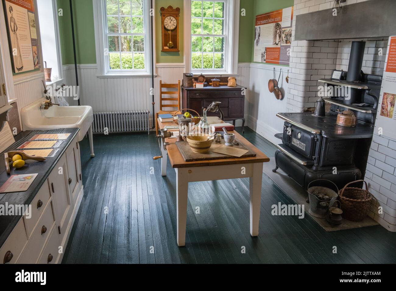 Lenox, Massachusetts, US-July 19, 2022: The kitchen at the Mount which ...