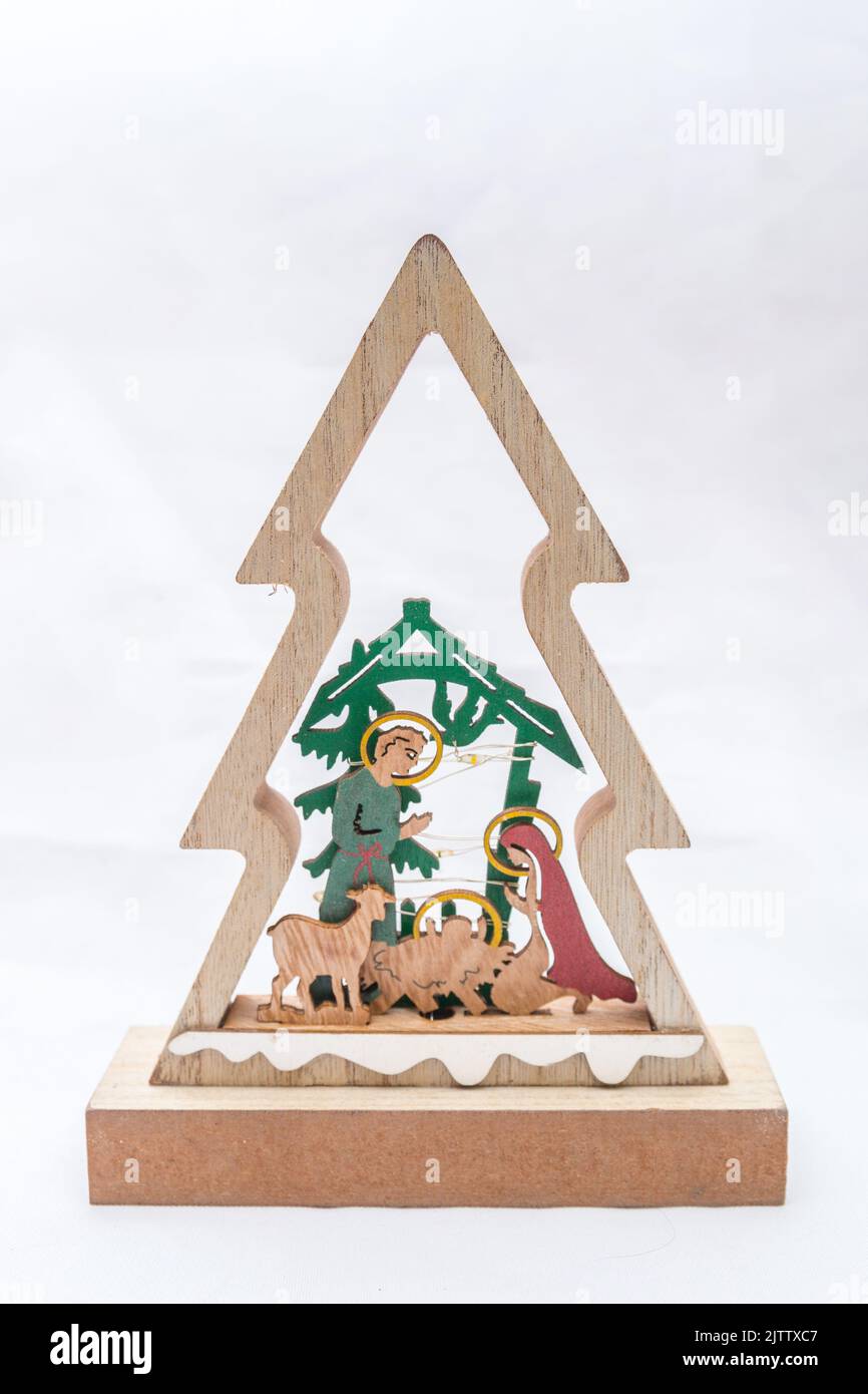 Christmas-themed nativity scene on a white background in Rio de Janeiro ...